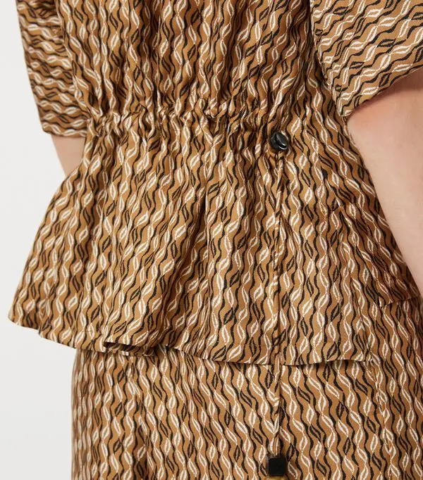 Max Mara Silk Printed Blouse - Beige