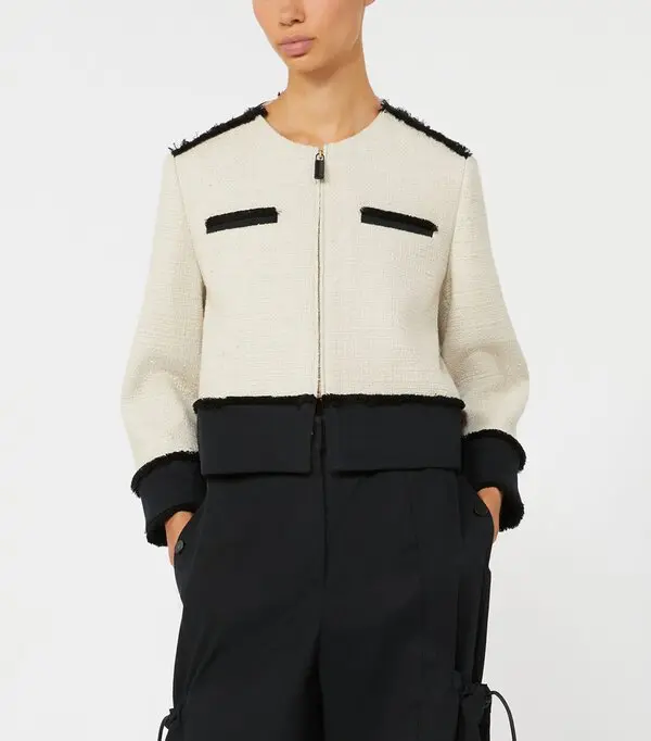 Max Mara Cotton-blend Basketweave Jacket