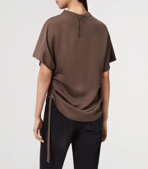 ALLSAINTS Draped Leslie Top - Brown