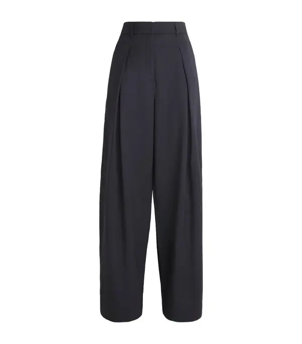 ME+EM Wool Pleated Tapered Trousers
