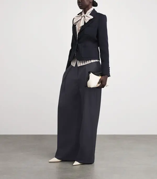 ME+EM Wool Pleated Tapered Trousers