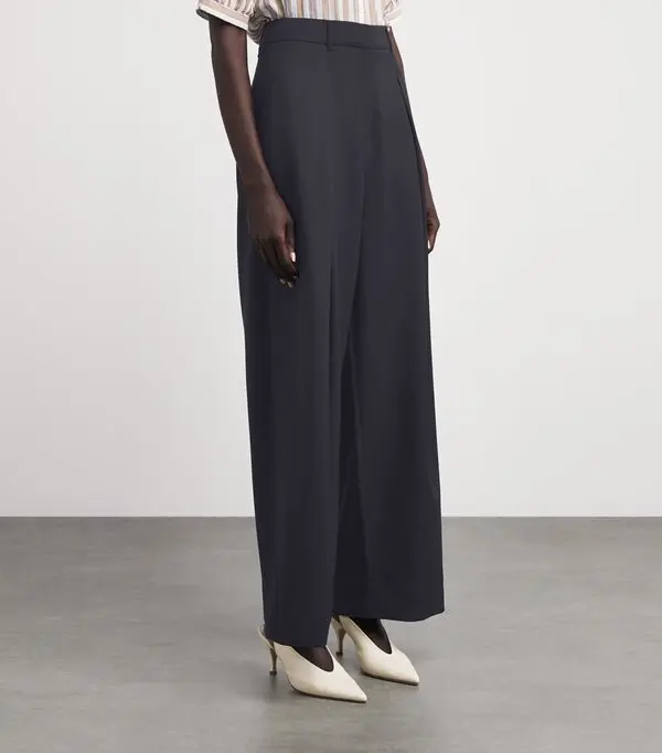 ME+EM Wool Pleated Tapered Trousers