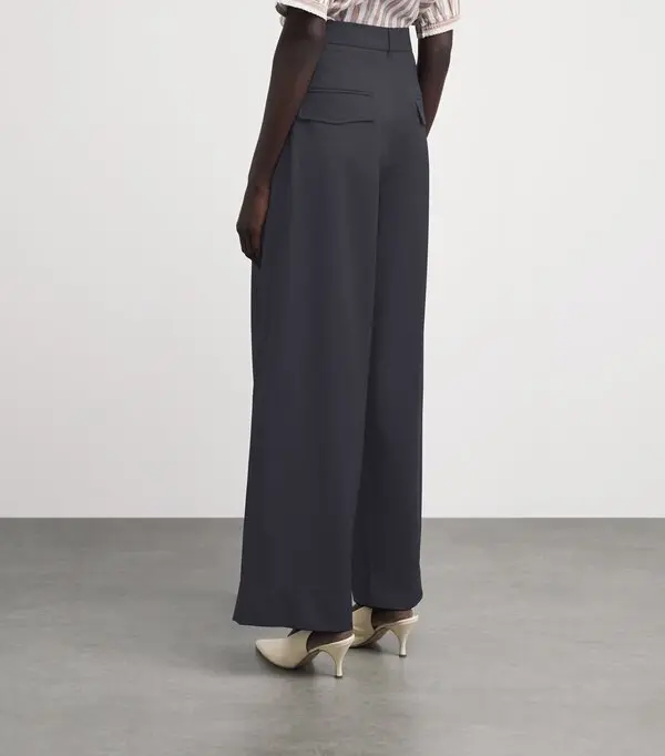 ME+EM Wool Pleated Tapered Trousers