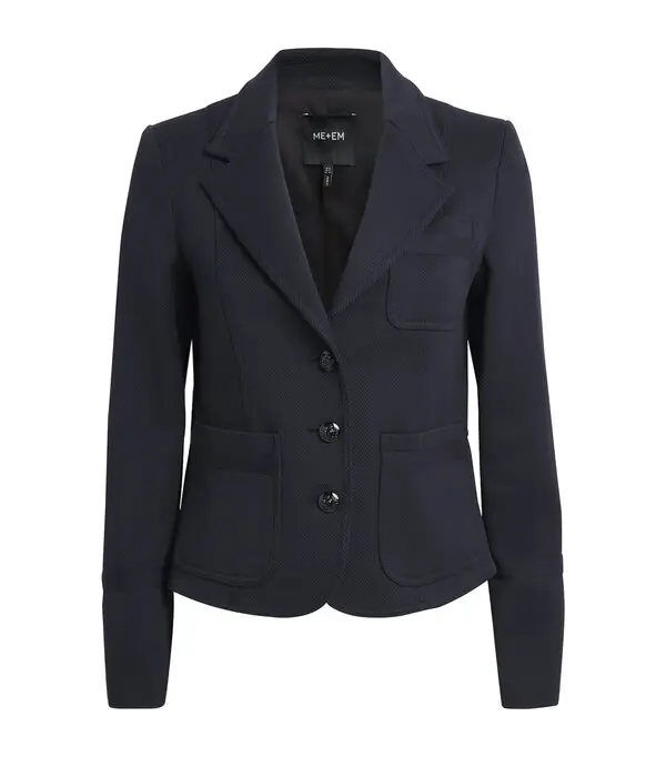 ME+EM Cotton-blend Herringbone Cropped Jacket