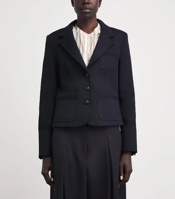 ME+EM Cotton-blend Herringbone Cropped Jacket