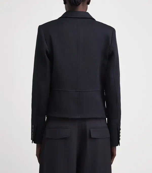 ME+EM Cotton-blend Herringbone Cropped Jacket