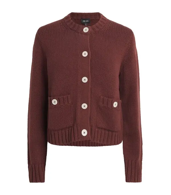 ME+EM Cotton Cropped Cardigan