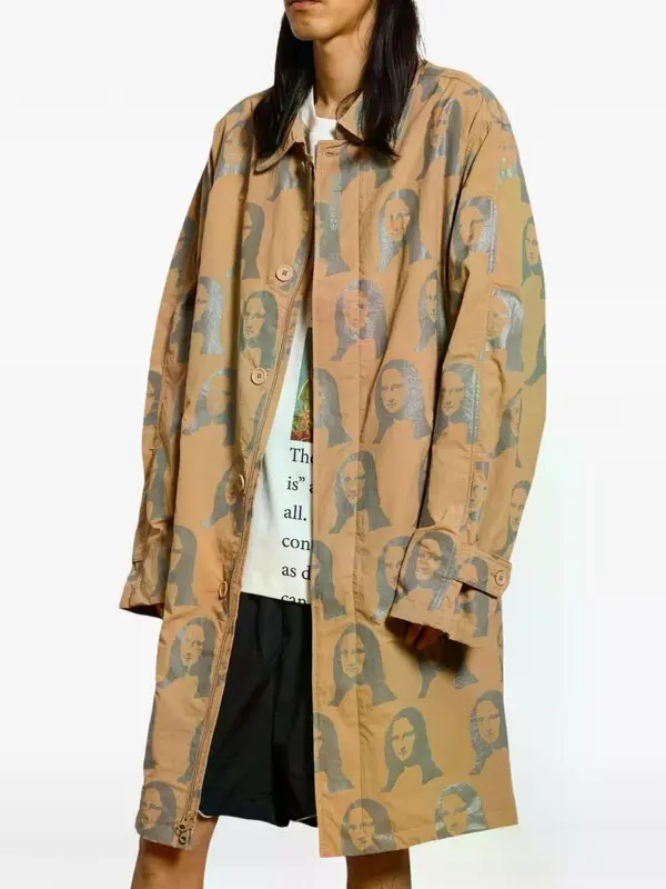 PLEASURES Mona Lisa Print Single-breasted Coat