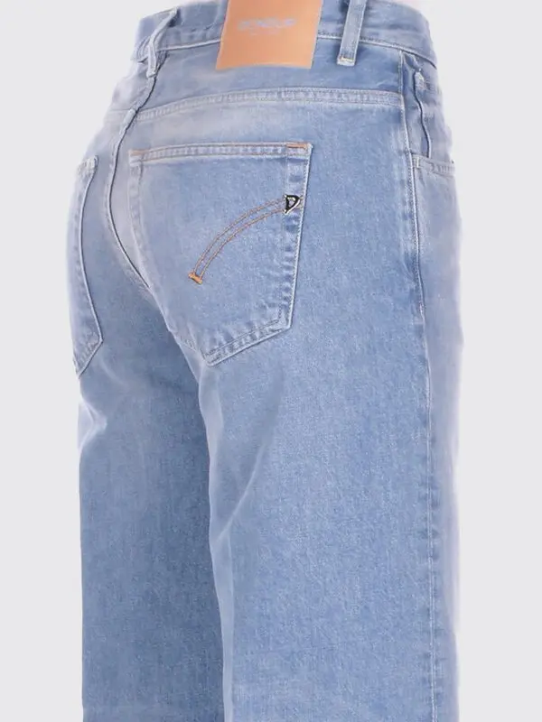 DONDUP Wide Leg Jeans With Distressed Hem - Blue