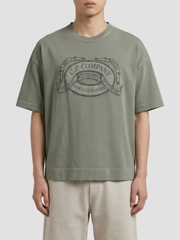 C.P. COMPANY Cotton T-shirt With Logo - Grey