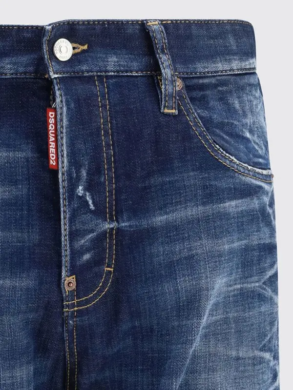 Dsquared2 Distressed Wash Jeans - Navy
