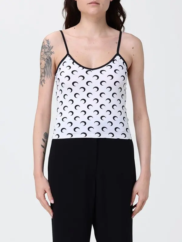 MARINE SERRE Crescent Moon Print Camisole - White