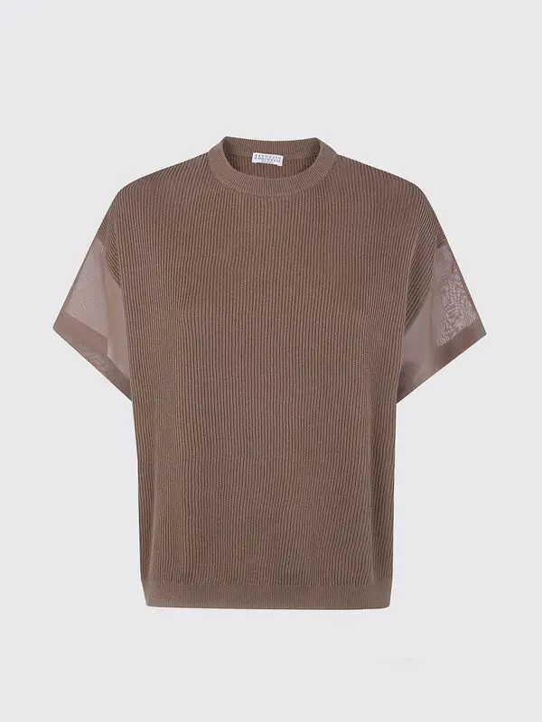 Brunello Cucinelli Cotton Knit Top - Brown