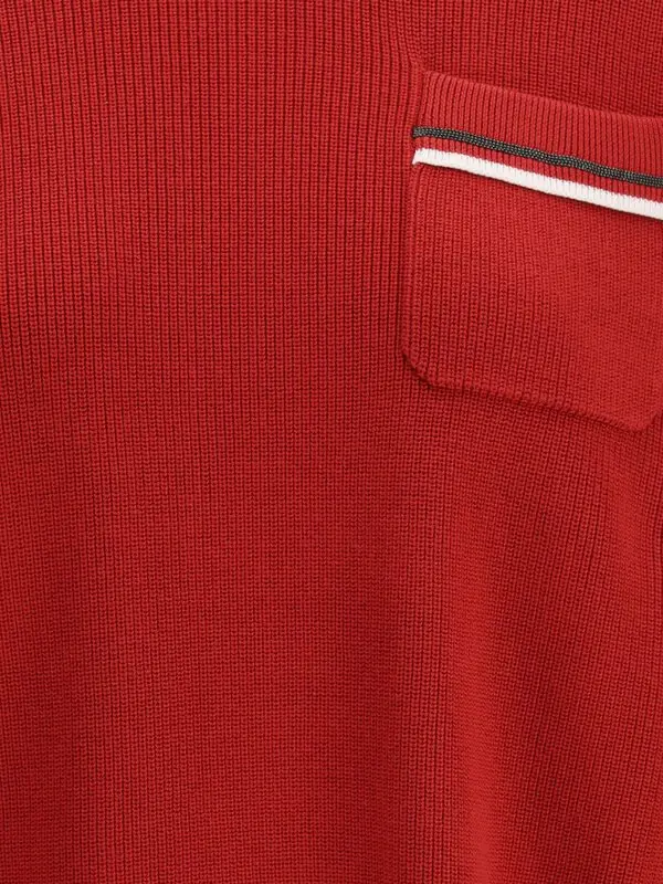 Brunello Cucinelli Cotton Crew Neck Pullover With Patch Pocket