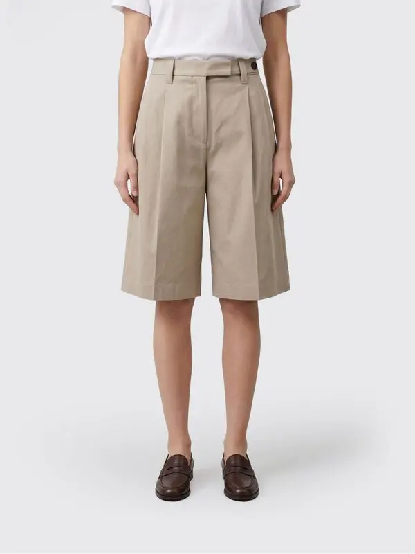 Brunello Cucinelli Tailored Cotton And Linen Blend Shorts - Sand