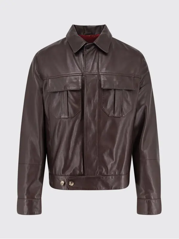 Brunello Cucinelli Leather Jacket - Red