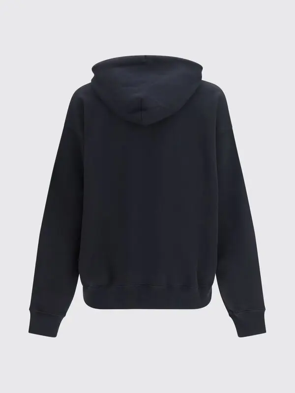 Off-White Cotton Hooded Sweatshirt - Black