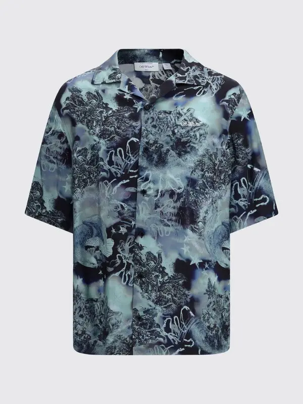 Off-White Printed Viscose Shirt - Blue
