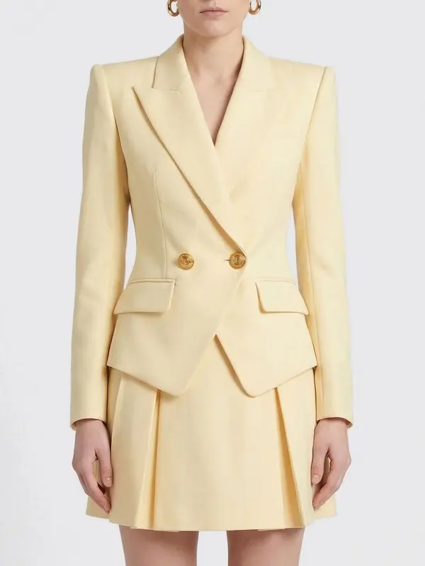 Balmain Double Breasted Jacket - Yellow