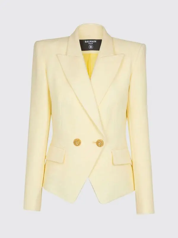 Balmain Double Breasted Jacket - Yellow