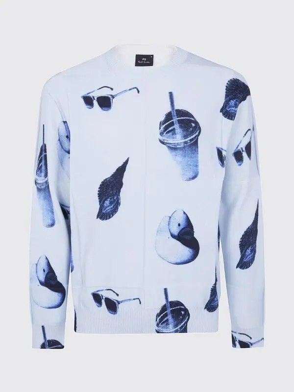 Paul Smith Crew Neck Pullover With Graphic Print - Grey