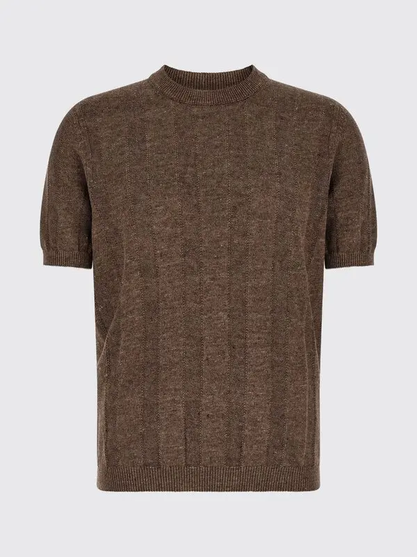 Brunello Cucinelli Ribbed Knit Short Sleeve Pullover