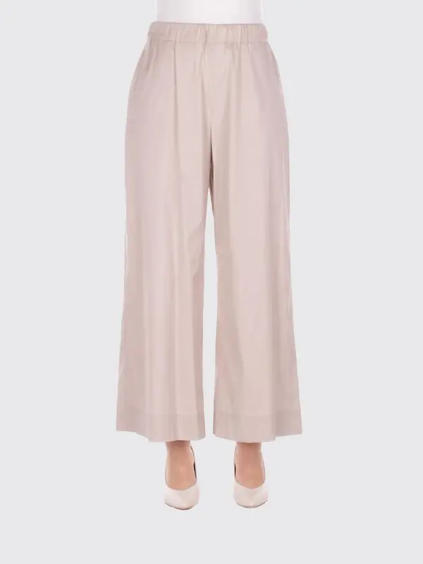 Max Mara Cotton Blend Wide Leg Palazzo Trousers - Sand