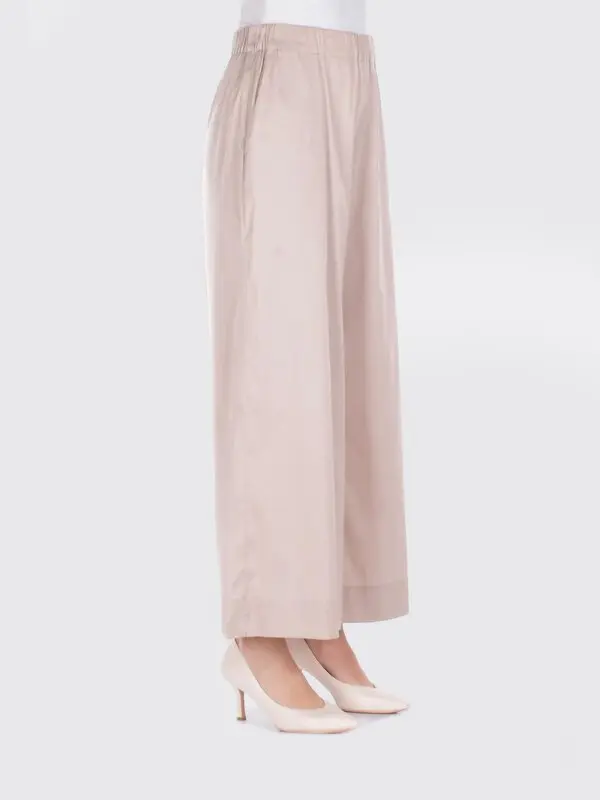 Max Mara Cotton Blend Wide Leg Palazzo Trousers - Sand