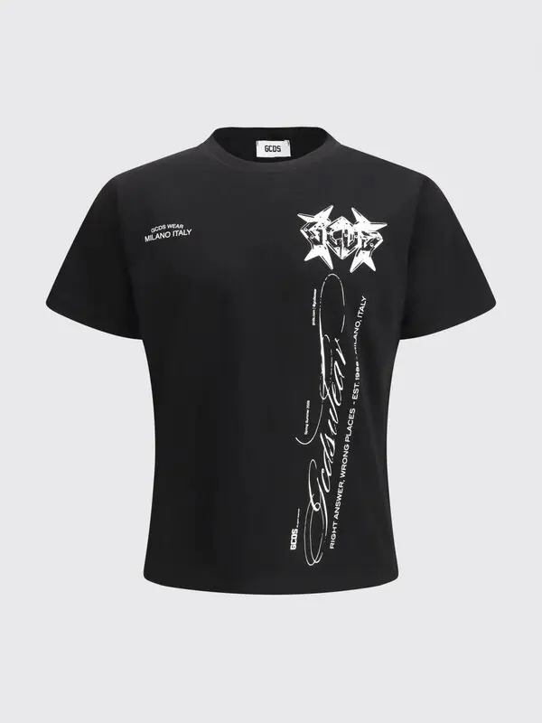 Gcds Printed Cotton T-shirt - Black