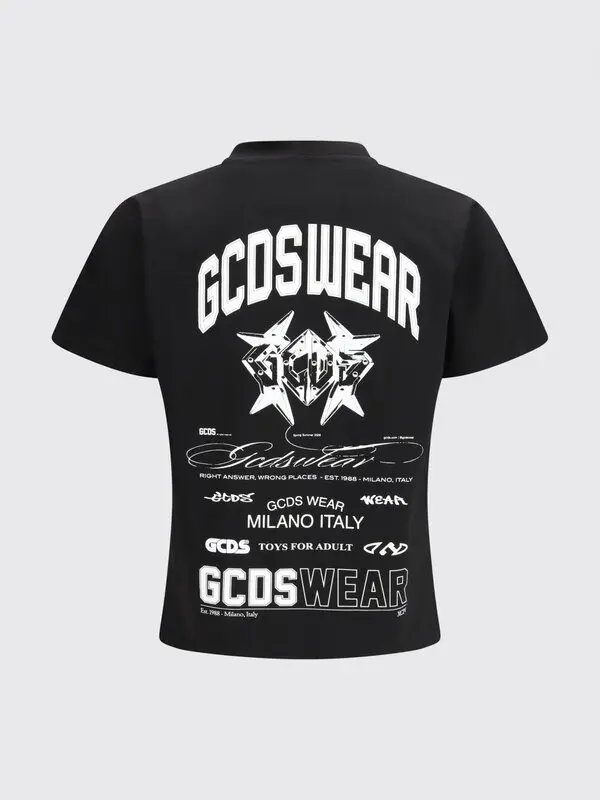 Gcds Printed Cotton T-shirt - Black