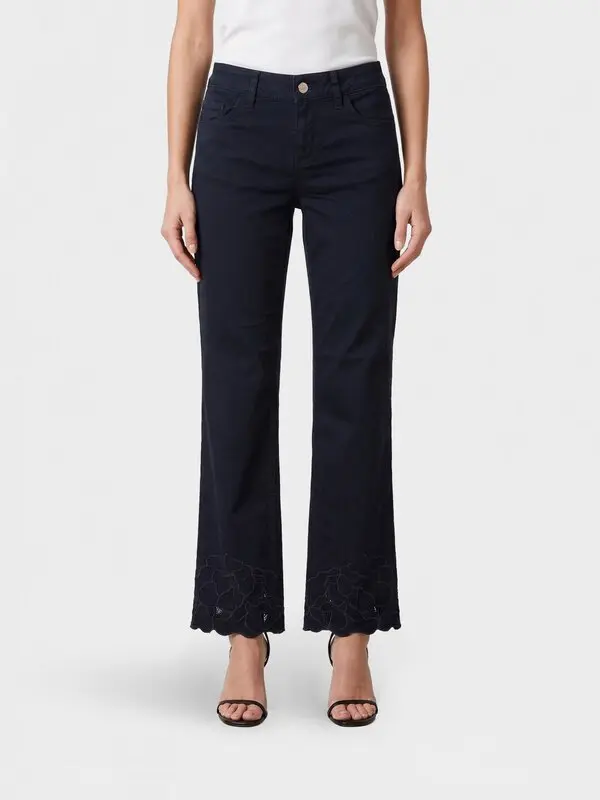 Liu Jo Slim Fit Embroidered Denim Jeans - Black