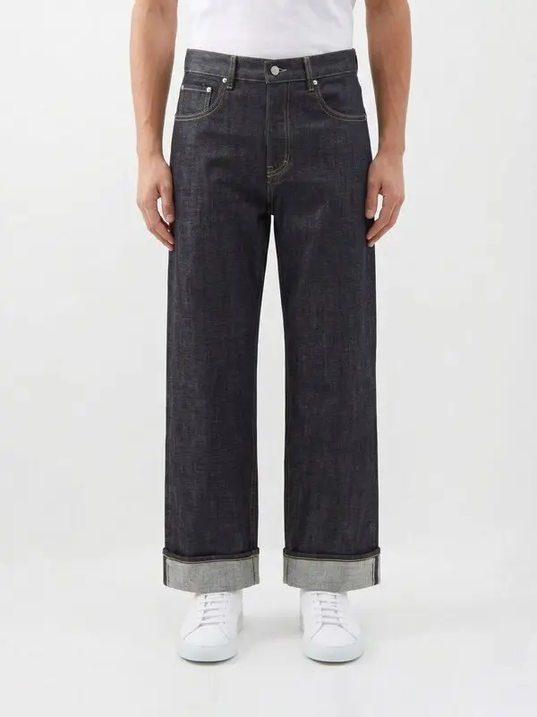 REPRESENT Cotton Denim Wide-leg Jeans - Black
