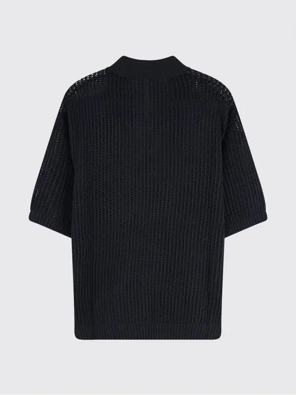 REPRESENT Cotton Blend Knit Polo Shirt - Black