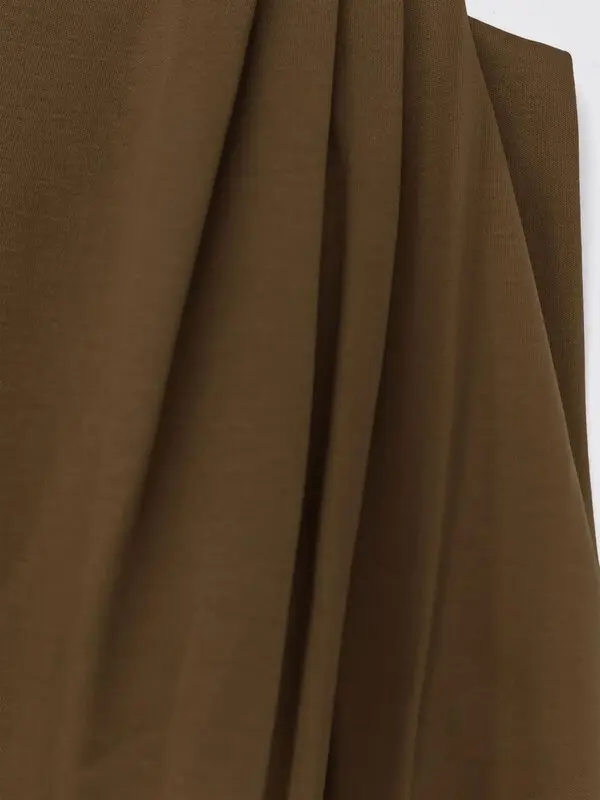 Soeur Sleeveless High Neck Draped Organic Cotton Top - Beige