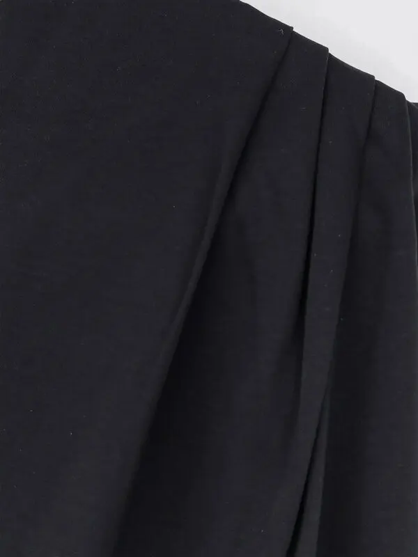 Soeur Gemma Draped Organic Cotton Midi Dress - Black