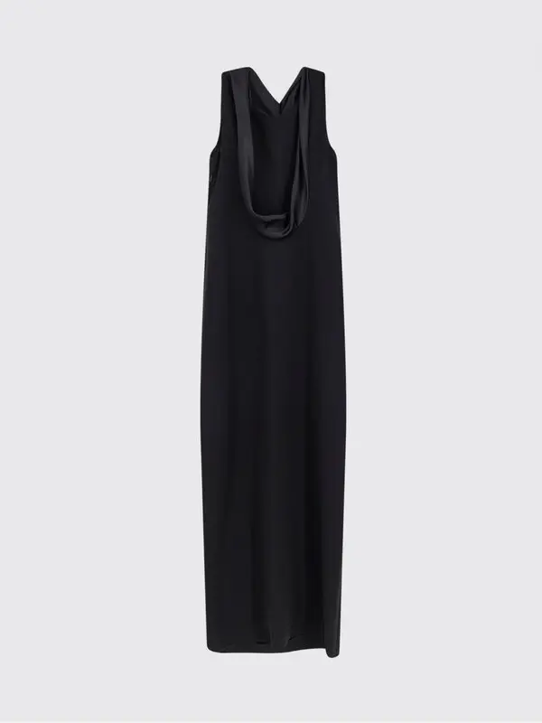 Max Mara Sleeveless Draped Neckline Maxi Dress - Black