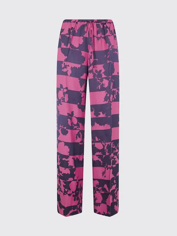 Dries Van Noten Printed Wide Leg Trousers - Pink
