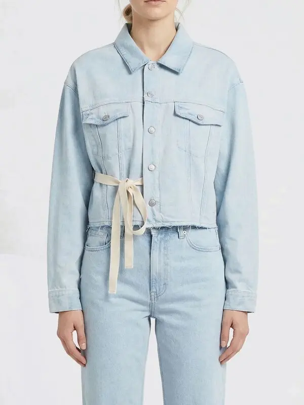 MAISON MARGIELA Denim Jacket With Tie Detail - Blue