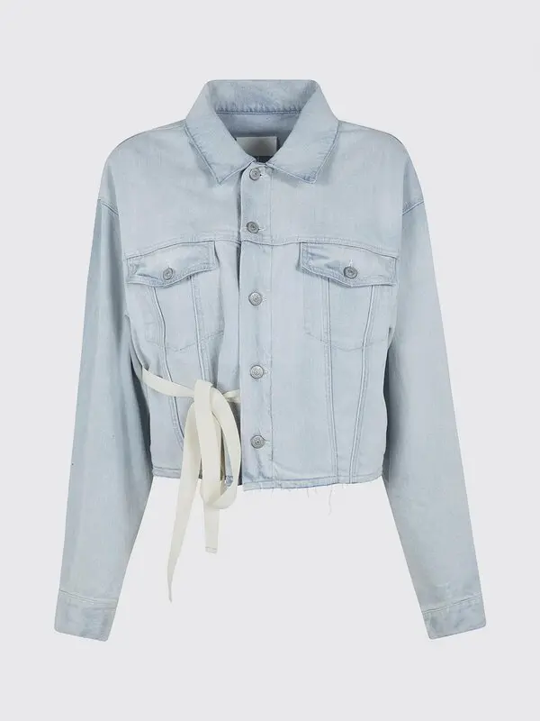 MAISON MARGIELA Denim Jacket With Tie Detail - Blue