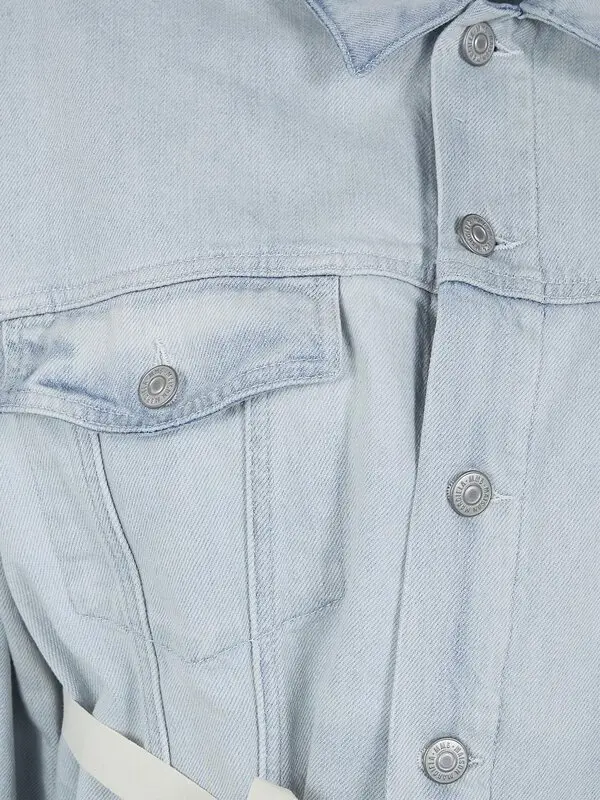 MAISON MARGIELA Denim Jacket With Tie Detail - Blue
