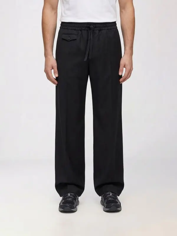 Dolce & Gabbana Virgin Wool Palazzo Trousers - Black