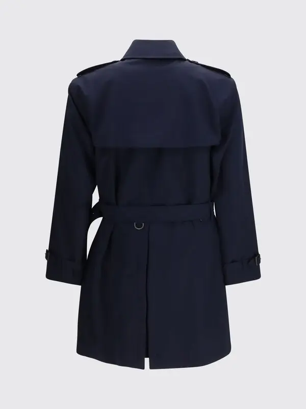 Burberry Double Breasted Trench Coat - Blue
