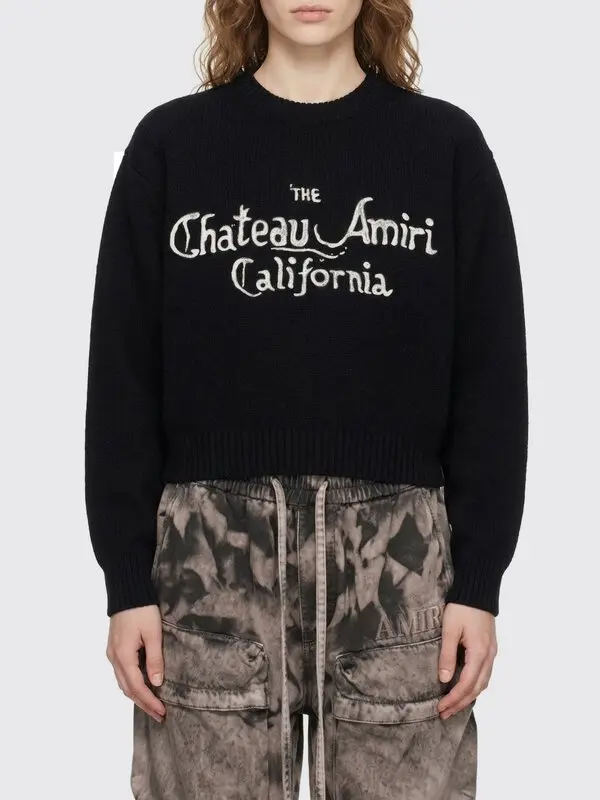 Amiri Cotton Blend Crewneck Sweater - Black