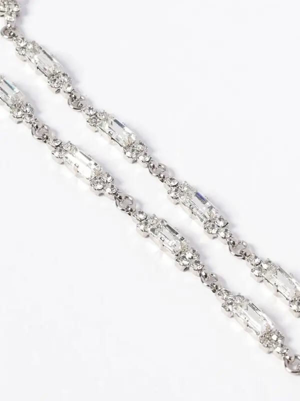Alessandra Rich Brass Necklace With Crystal Embellishments