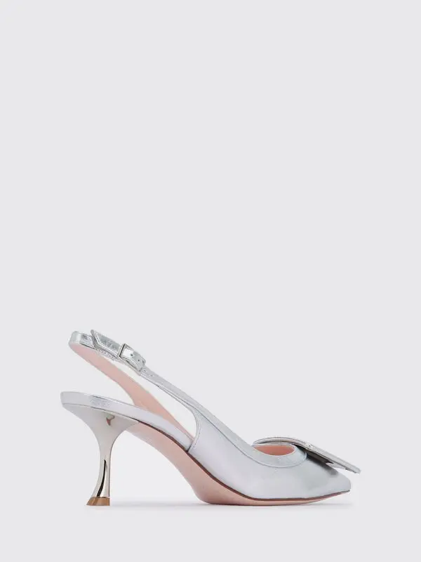 ROGER VIVIER Slingback Pumps With Plaque Detail - Silver