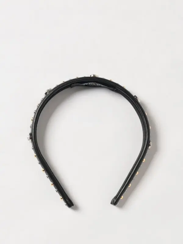 Versace Studded Leather Headband - Black