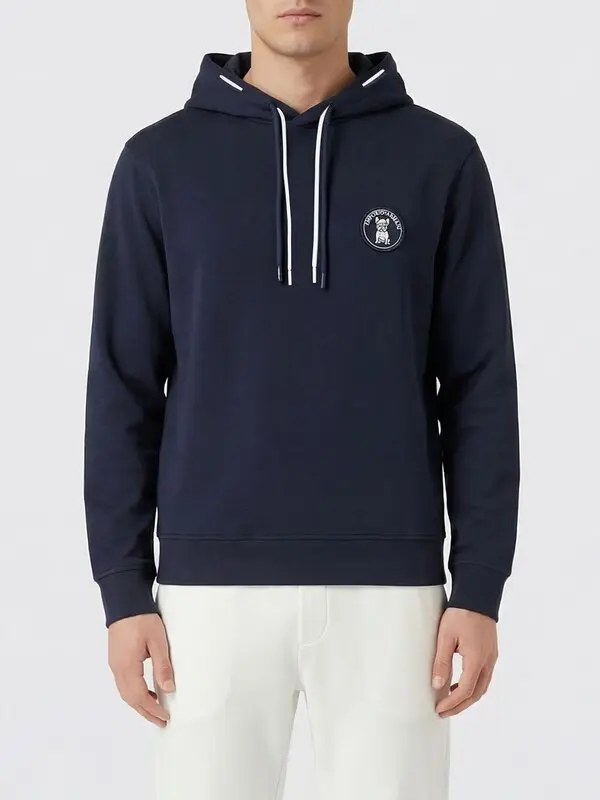 Emporio Armani Cotton Blend Hoodie - Blue