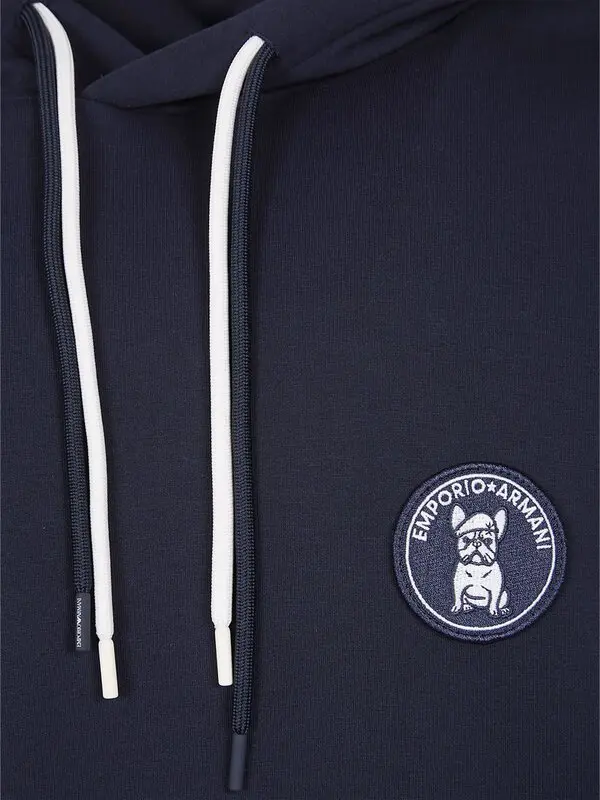 Emporio Armani Cotton Blend Hoodie - Blue
