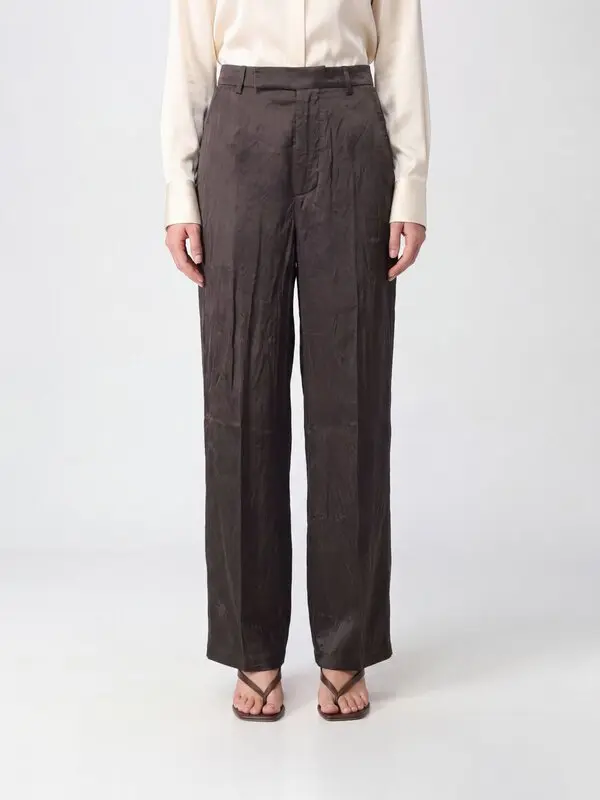 Rick Owens Cupro Wide Leg Trousers - Grey