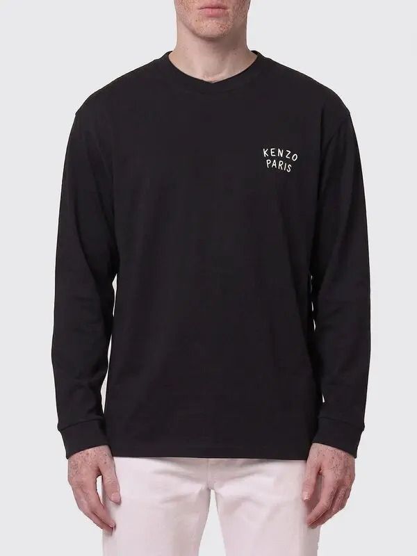 Kenzo Cotton T-shirt With Fiore Print - Black
